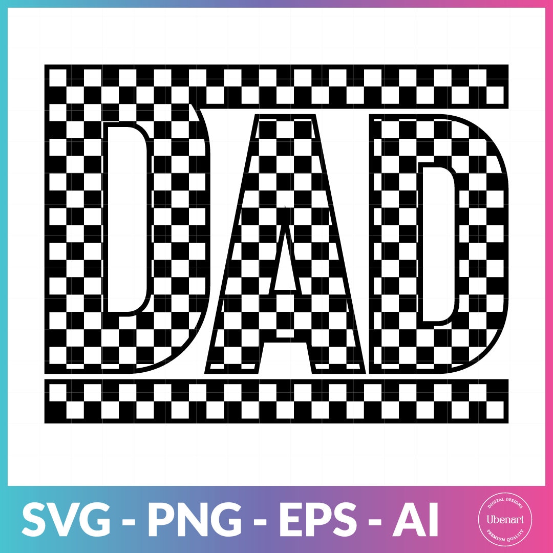 Checkered Dad Svg, Racing Dad Svg, Retro Dad Svg, Father’s Day Svg - Etsy
