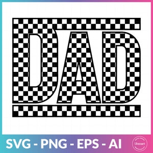 Checkered Dad Svg, Racing Dad Svg, Retro Dad Svg, Father’s Day Svg - Etsy