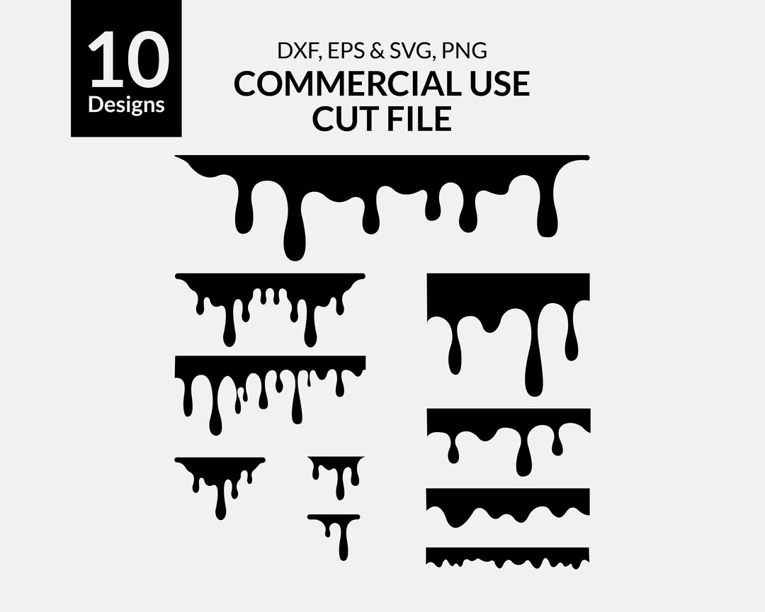 Dripping Borders SVG Bundle, Blood Drip Clip Art, Water Drip Files for ...