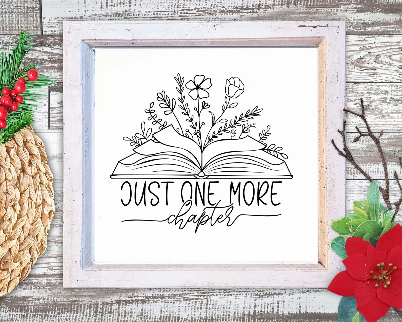 Just One More Chapter SVG Book With Flowers Svg Book Lover - Etsy