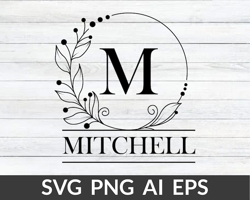 Monogram Letters Svg Fancy Alphabets Svg Split Name Frame - Etsy