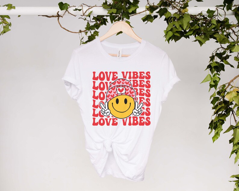 Love Vibes SVG PNG, Smiley Face Svg, Retro Love Svg, Love You More Svg ...
