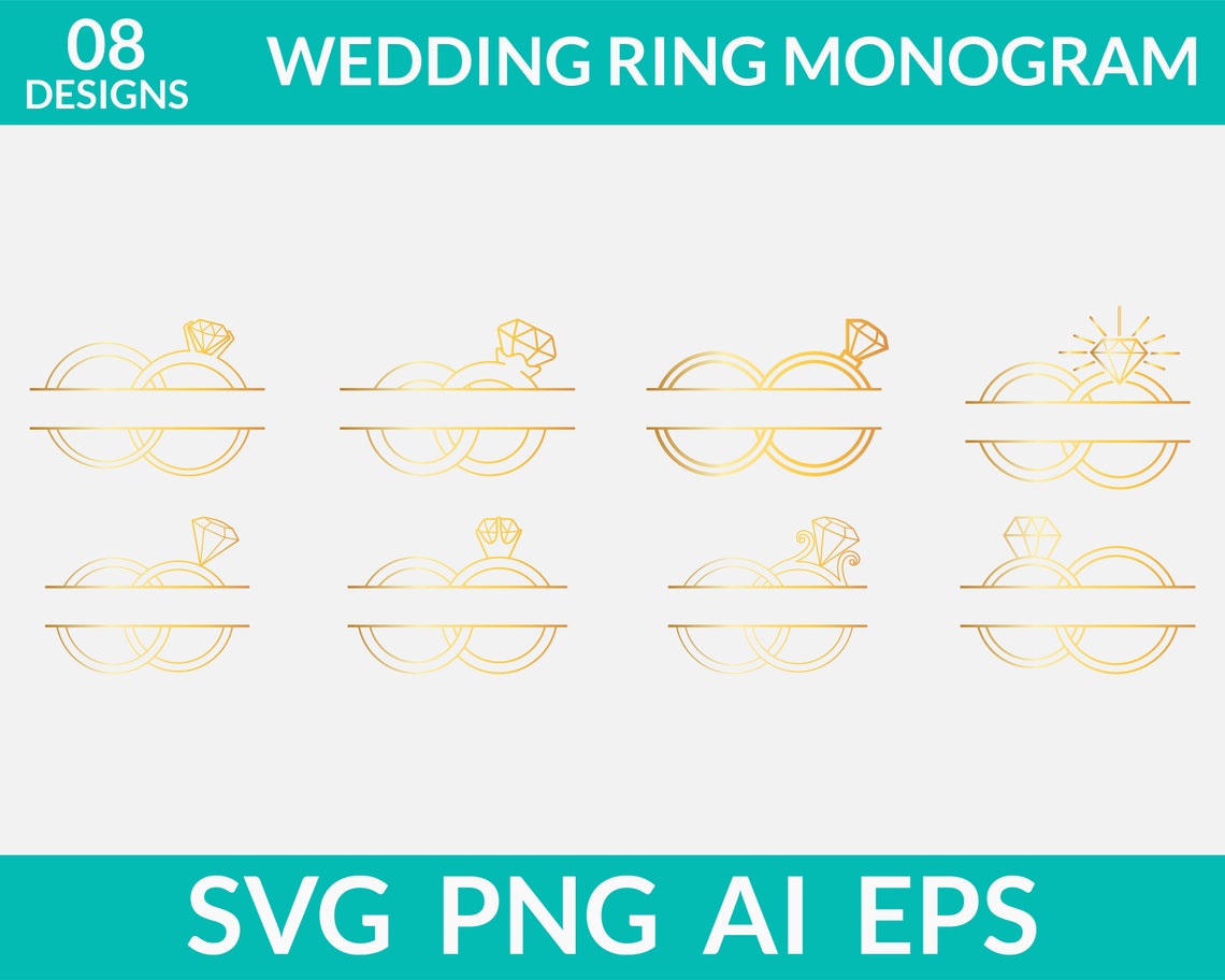 Wedding Ring Monogram Svg, Engagement Ring Monogram Svg, Mr and Mrs Svg ...