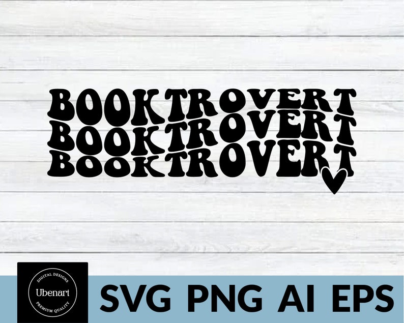 Booktrovert SVG PNG Retro Book Lover Svg Reading Svg Books - Etsy