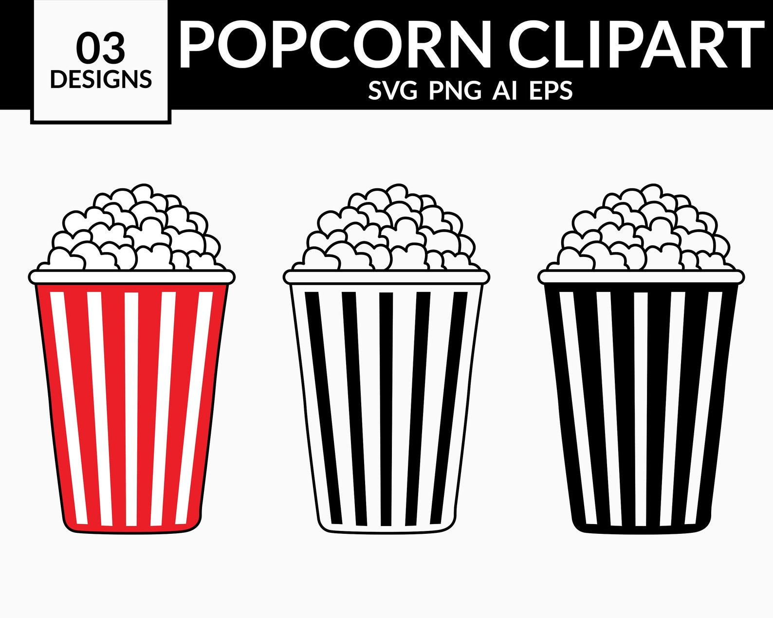 Popcorn Svg Popcorn Clipart Popcorn Carton Svg Popcorn - Etsy