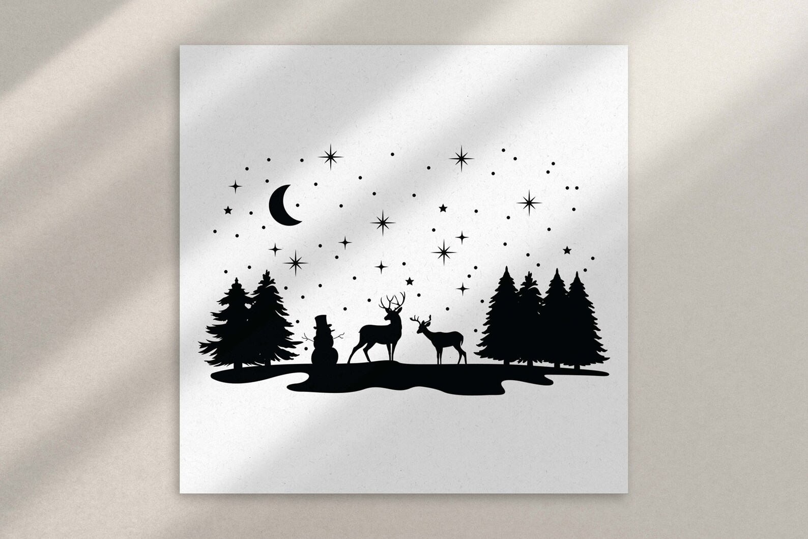 Winter Scene SVG Cut File for Cricut Winter Deer Scene Svg - Etsy