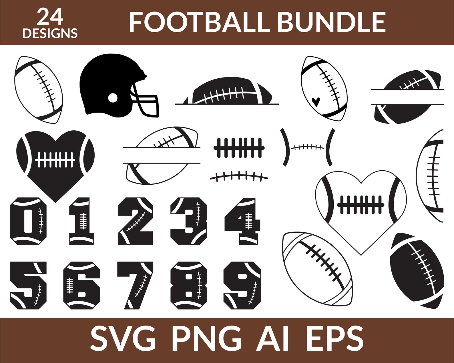 Football Svg Bundle Football Numbers Svg Football - Etsy