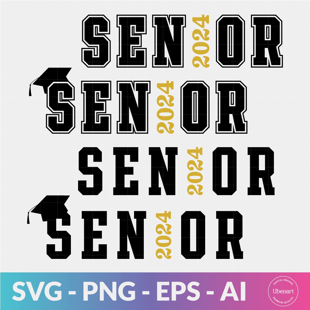 Senior 2024 Svg, 2024 Absolvent Svg, Klasse von 2024 Svg, 2024 ...