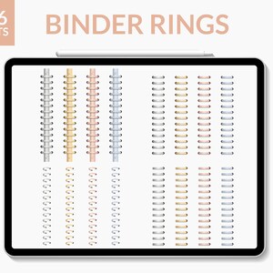 Digital Binder Rings Realistic Png, Digital Planner Rings, Metalic ...