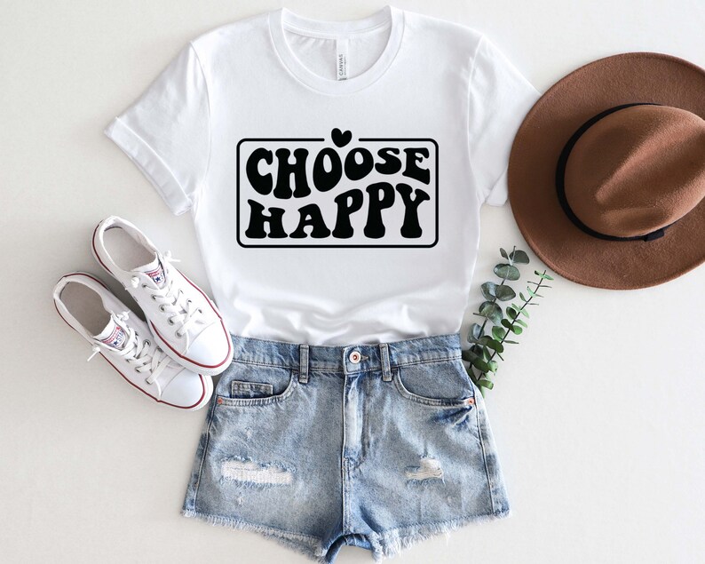 Choose Happy SVG PNG Happy Face Svg Inspirational Svg - Etsy