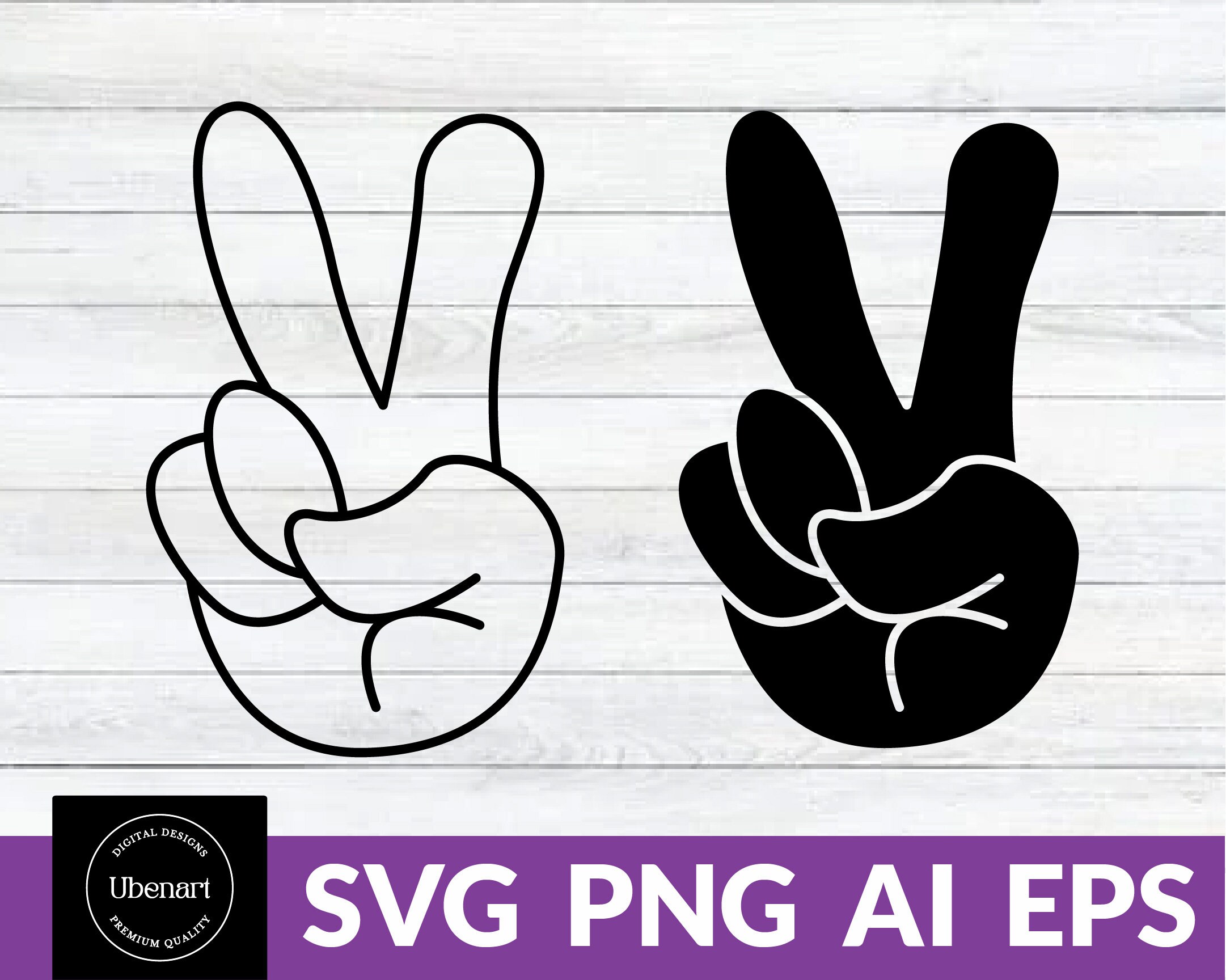 Peace Hand Sign Outline