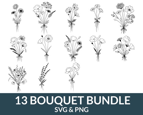 Bouquet Svg Png Bundle Flowers Svg Png Hand Drawn - Etsy Australia