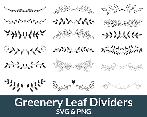 Greenery Leaf Divider Svg Bundle Floral Divider Svg Bundle - Etsy UK