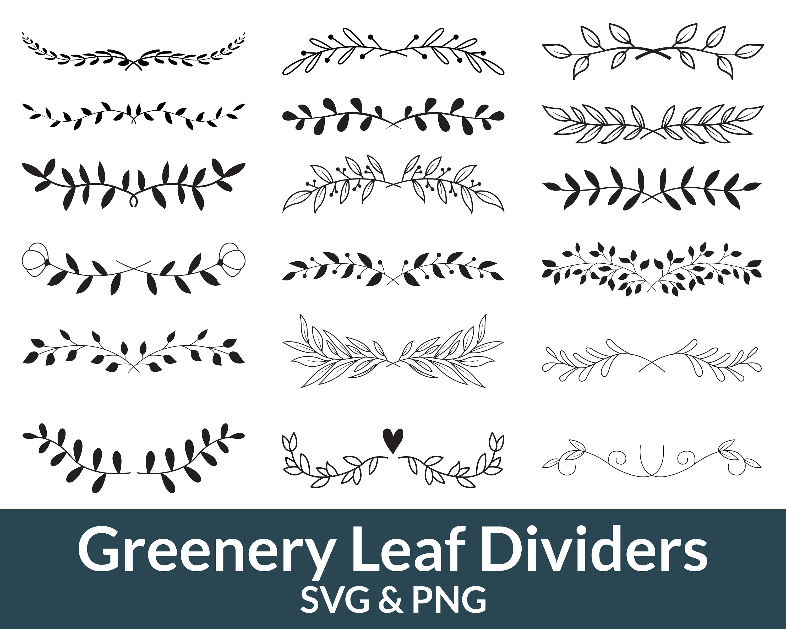 Greenery Leaf Divider Svg Bundle Floral Divider Svg Bundle - Etsy UK