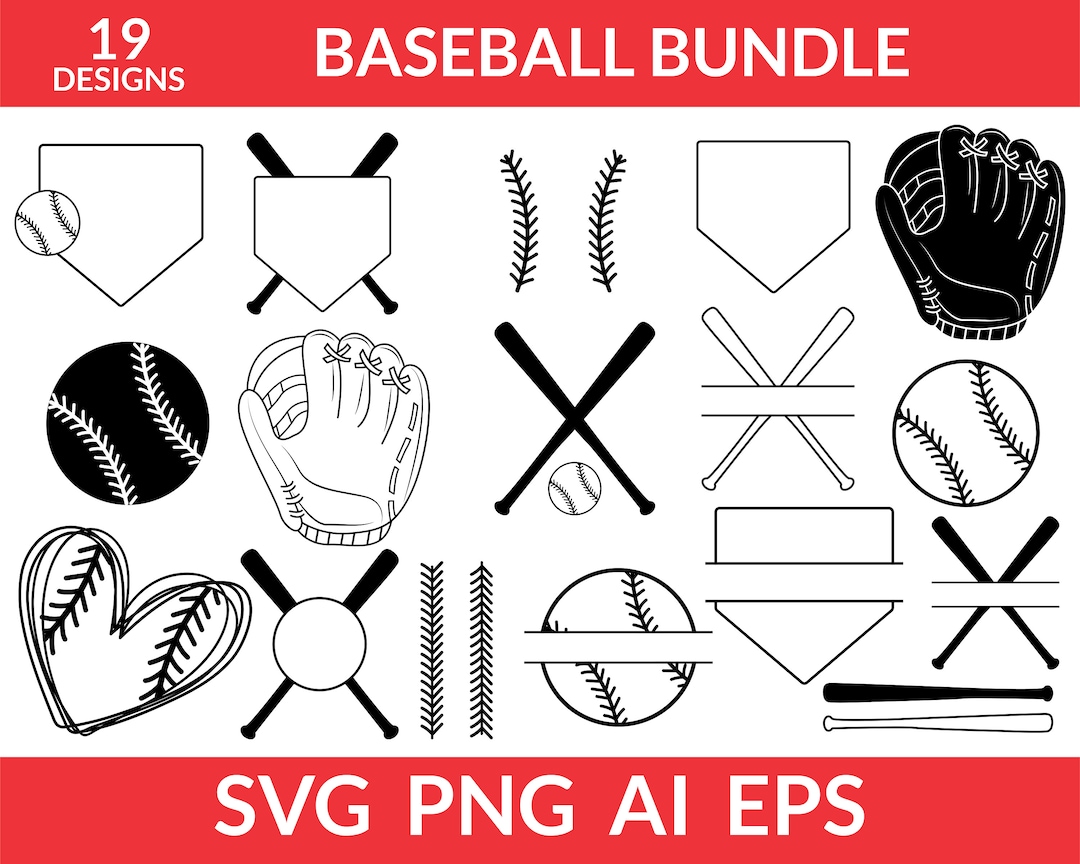 Baseball Svg Bundle, Baseball Stitches Svg, Baseball Silhouette Svg ...