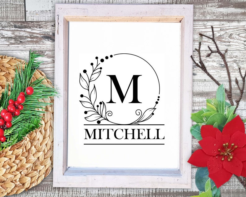 Monogram Letters Svg Fancy Alphabets Svg Split Name Frame - Etsy