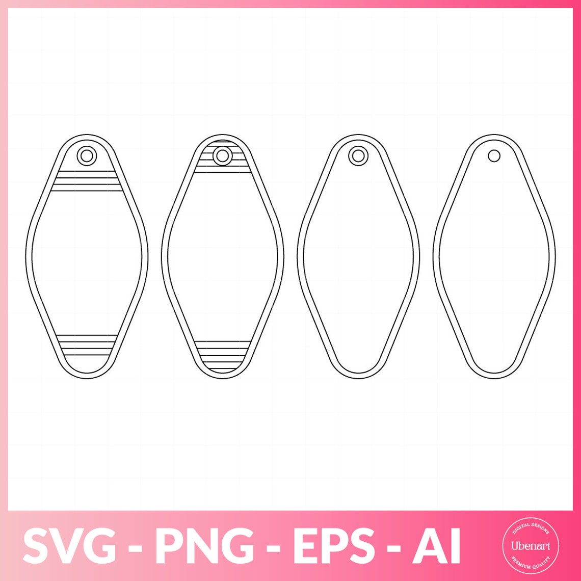 Motel Keychain Outline Template Svg Png, Motel Keychain Svg, Motel ...