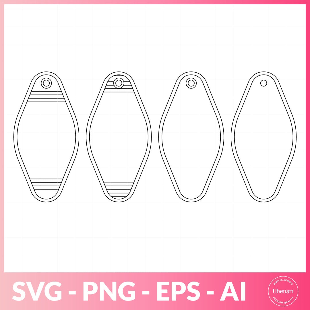 Motel Keychain Outline Template Svg Png, Motel Keychain Svg, Motel ...