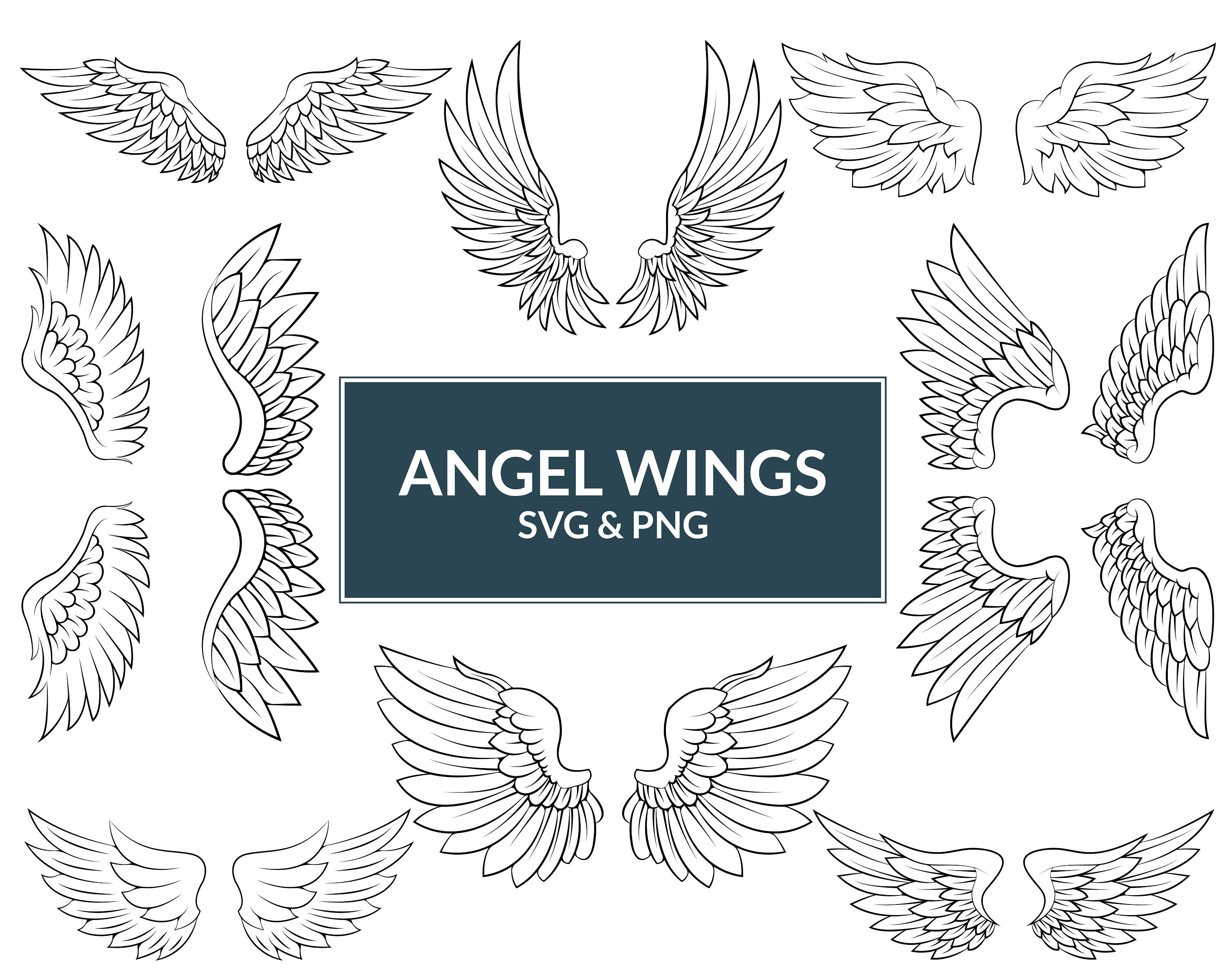 Angel Wings Svg Bundle Angel Wing Svg Png Memorial Svg - Etsy