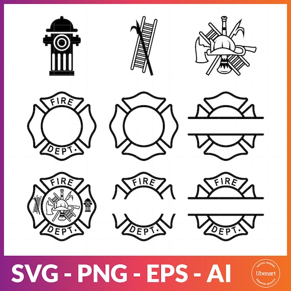 Fire Maltese Cross Outline