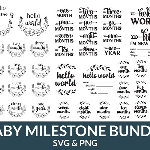 Birth Stats Signs SVG PNG Hello World Rounds Baby - Etsy