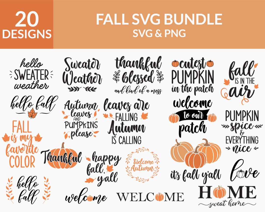 Fall Svg Bundle, Autumn Svg, Thanksgiving Svg, Pumpkin Svg, Happy Fall ...