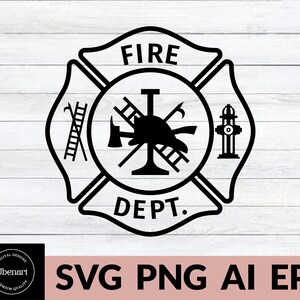 Fire Department SVG PNG, Fireman Svg, Fire Dept Svg, Firefighter Badge ...