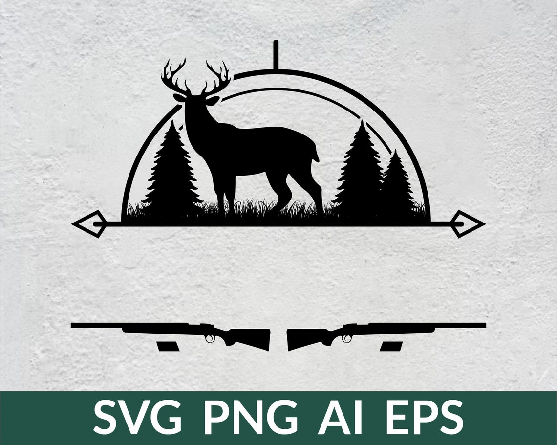 Deer Hunting Frame SVG Deer Svg Hunting Svg Pine Tree - Etsy