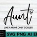 Aunt Like A Mom Only Cooler SVG PNG, Auntie Svg, Best Aunt Ever Svg, Blessed Auntie Svg, One ...