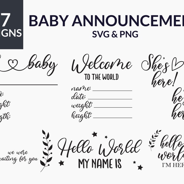 Birth Stats Svg - Etsy
