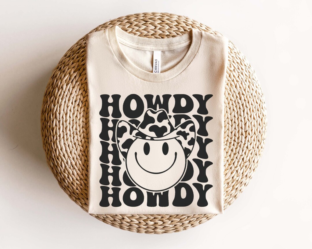 Howdy SVG PNG, Howdy Yall Svg, Cowboy Smiley Svg, Cowboy Svg, Cowgirl ...