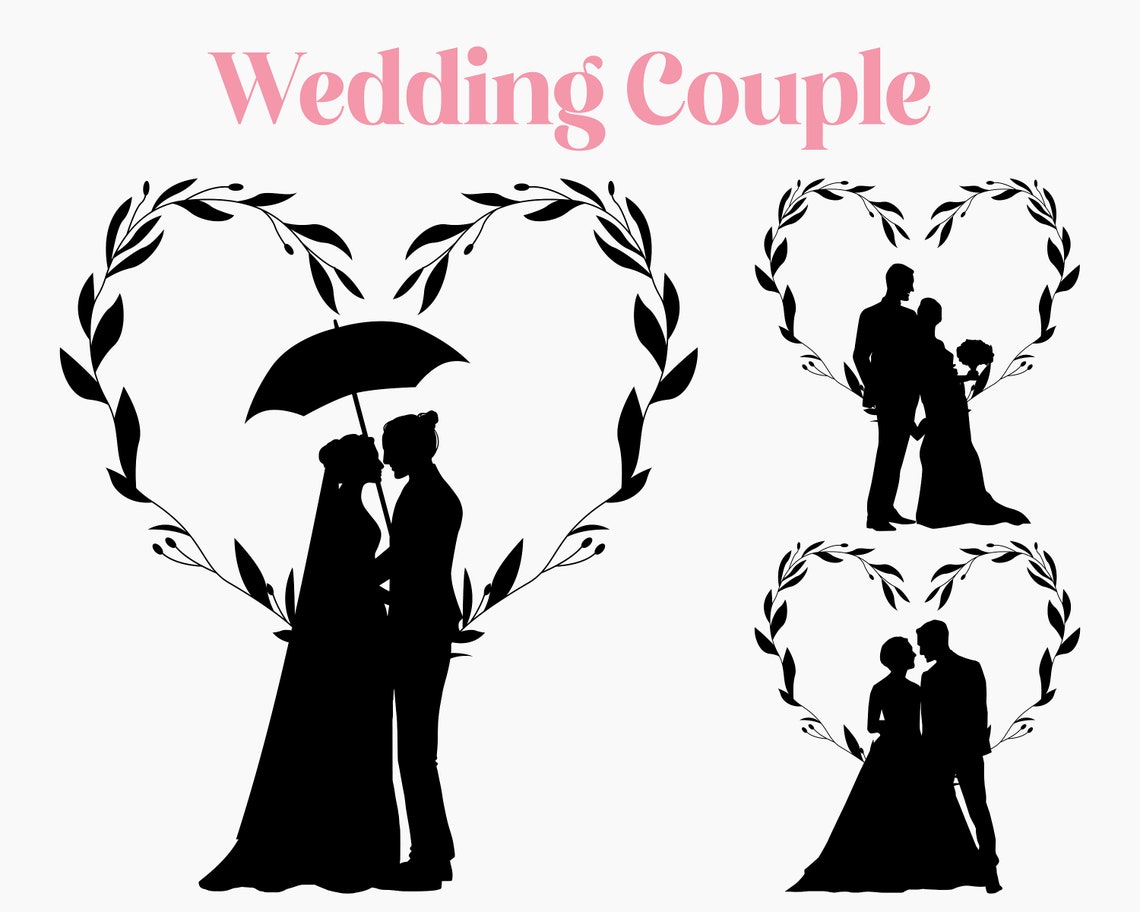 Wedding Couple Svg Wedding Heart Lovers Svg Bride and Groom - Etsy