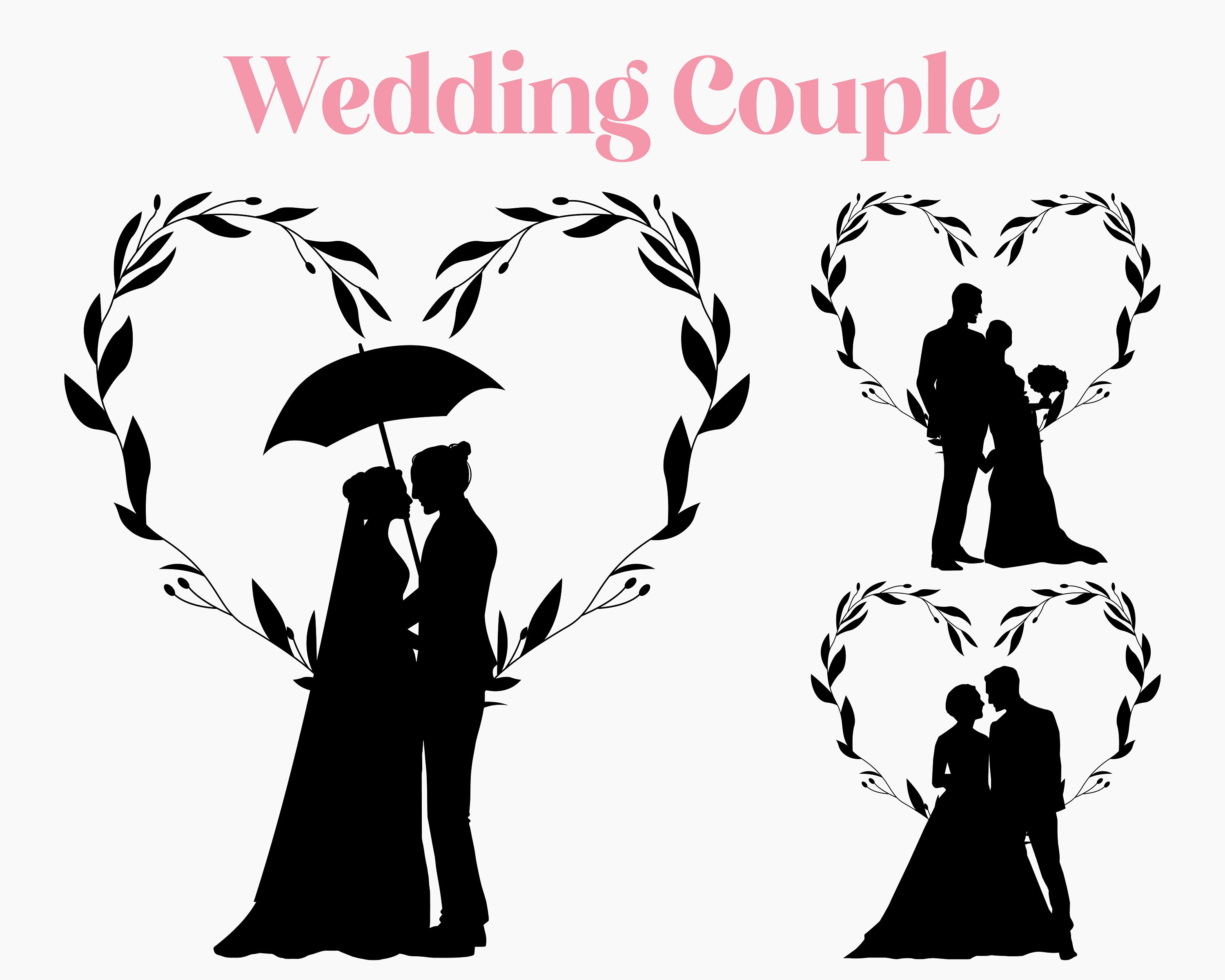 Wedding Couple Svg Wedding Heart Lovers Svg Bride and Groom - Etsy