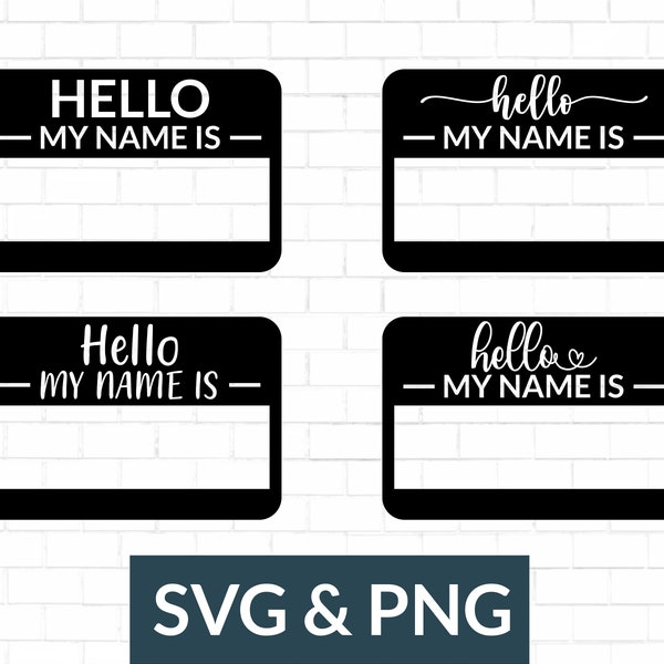 Hello My Name is Clipart - Etsy