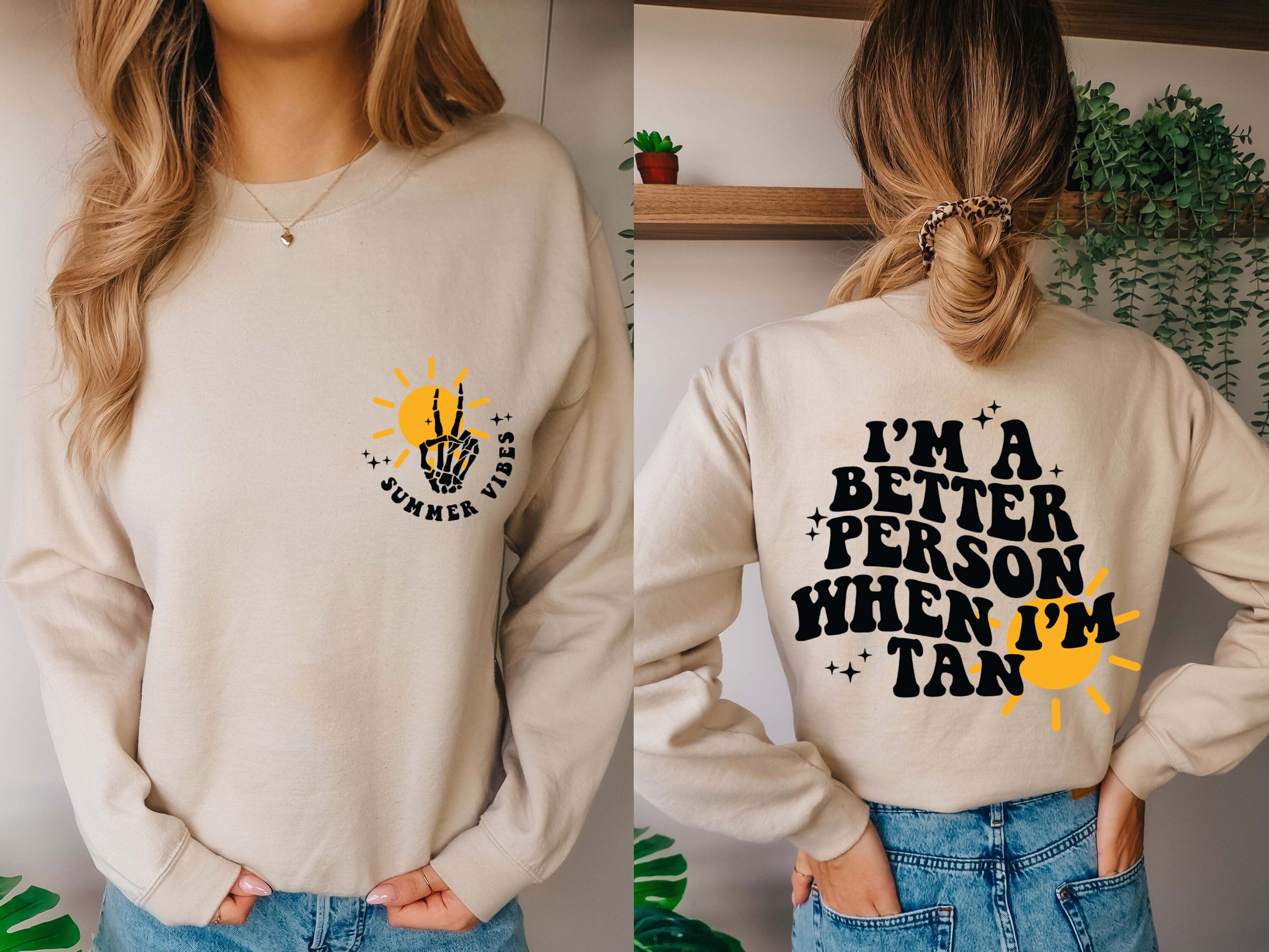 Im A Better Person When Im Tan Svg Png Trendy Summer Svg - Etsy