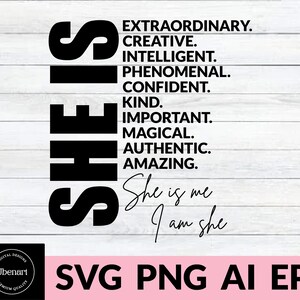 She is Svg, Woman Affirmation Svg, Positive Svg, She is Creative Svg ...