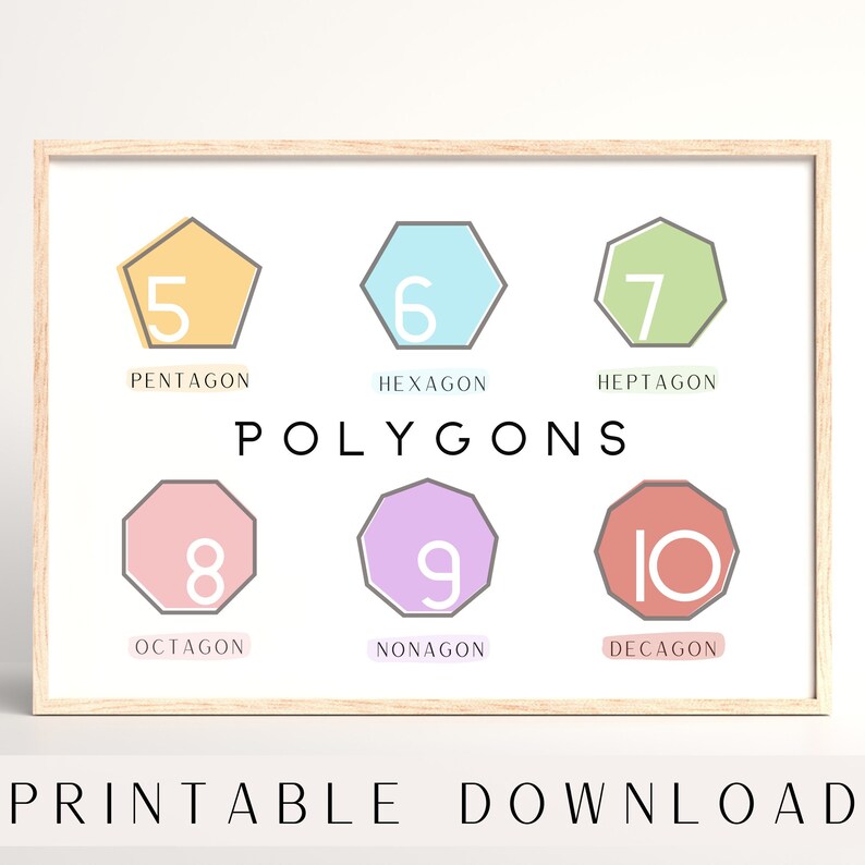 Polygons Polygon Sign Polygon Shapes Reference Sheet - Etsy