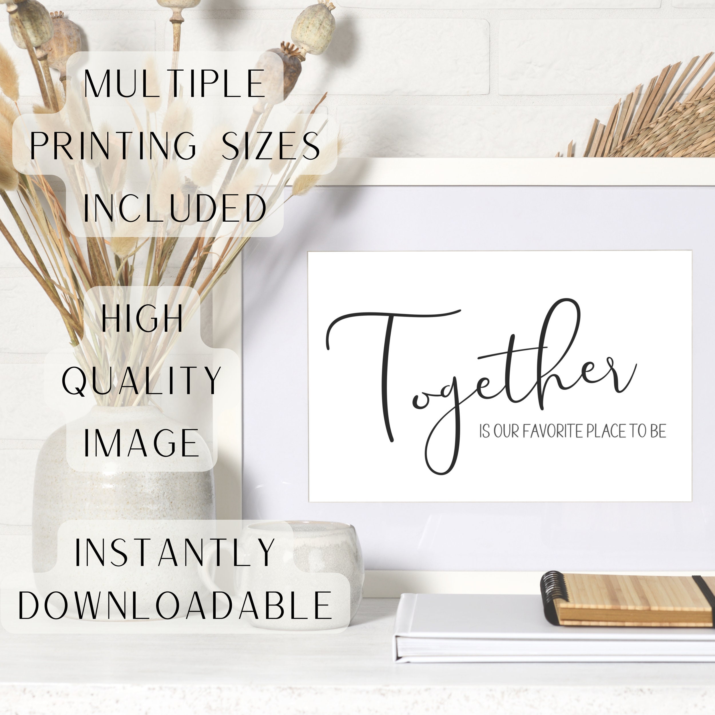 Together is Our Favorite Place to Be | Printable Sign | Instant Digital ...