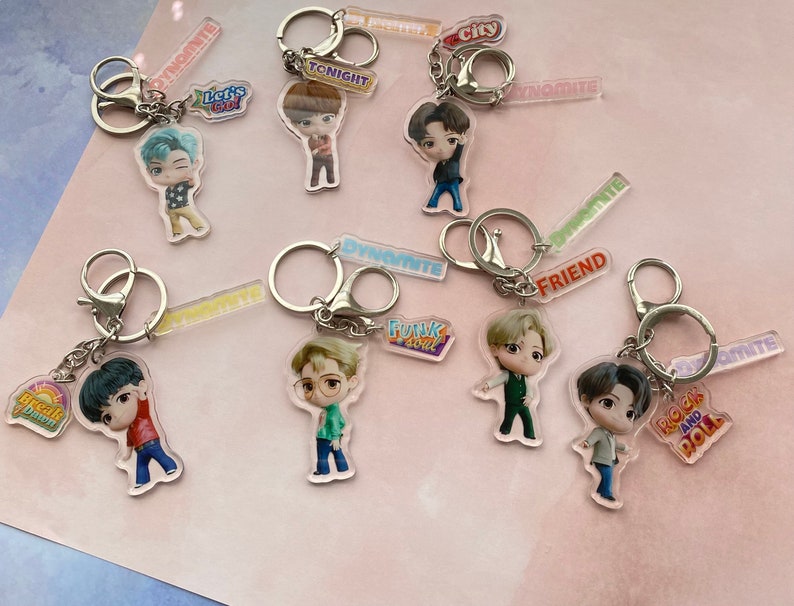 BTS Tinytan dynamite Keychain | Etsy