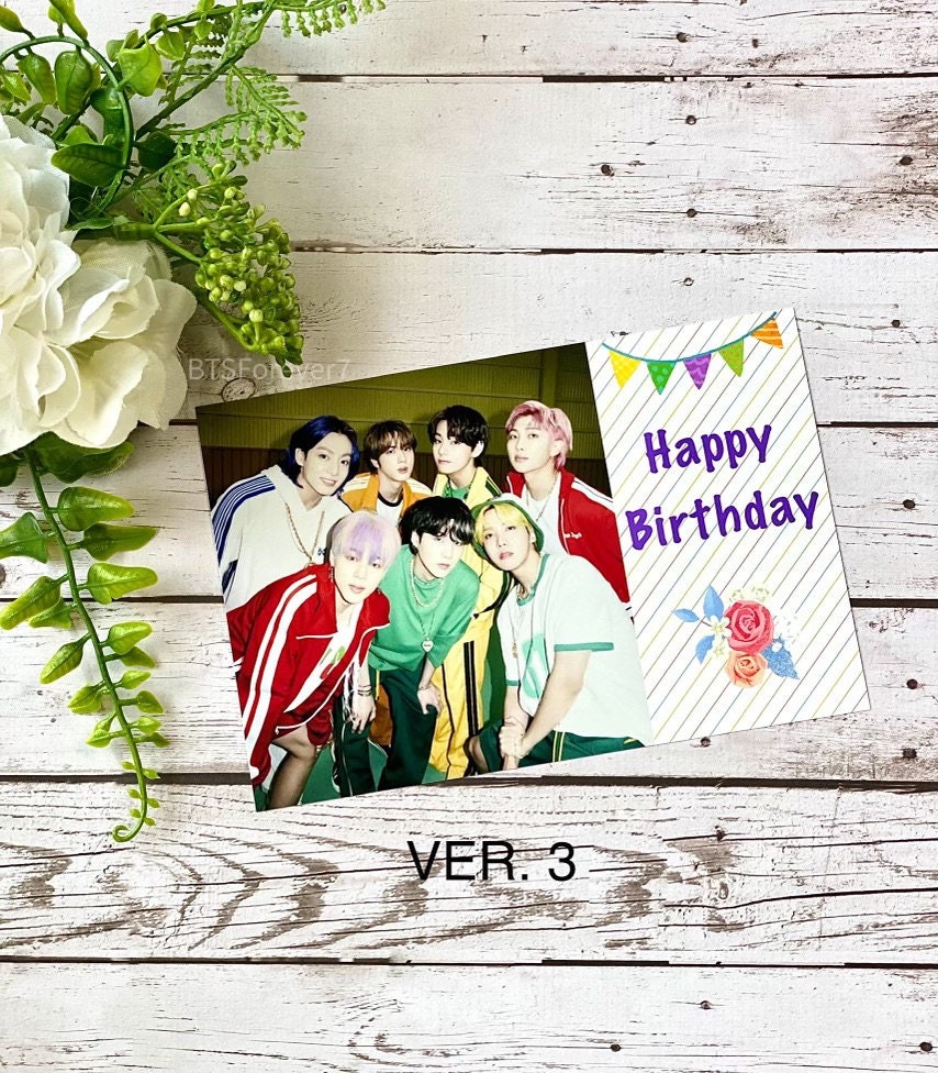 BTS Photo Birthday Card Greeting Card - Etsy