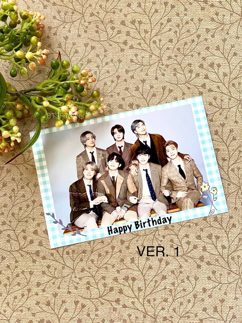 BTS Photo Birthday Card Greeting Card - Etsy