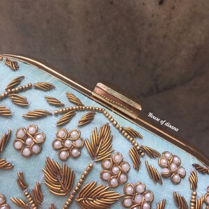 Powder Blue Handwork Clutch,party Clutch,fashionable Clutch,evening ...