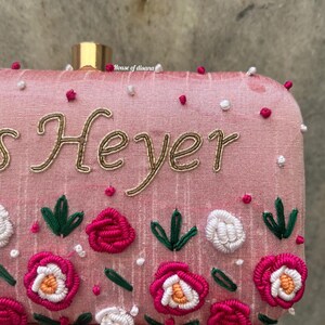 Personalized Embroidery Clutch, Indian Wedding Gift, Handmade Monogram ...