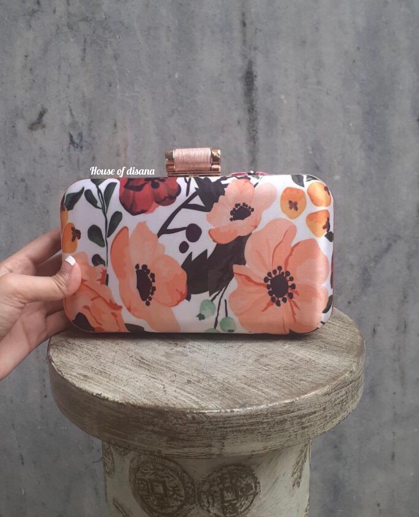 Floral Embroidered Clutchprinted Clutchdesigner - Etsy