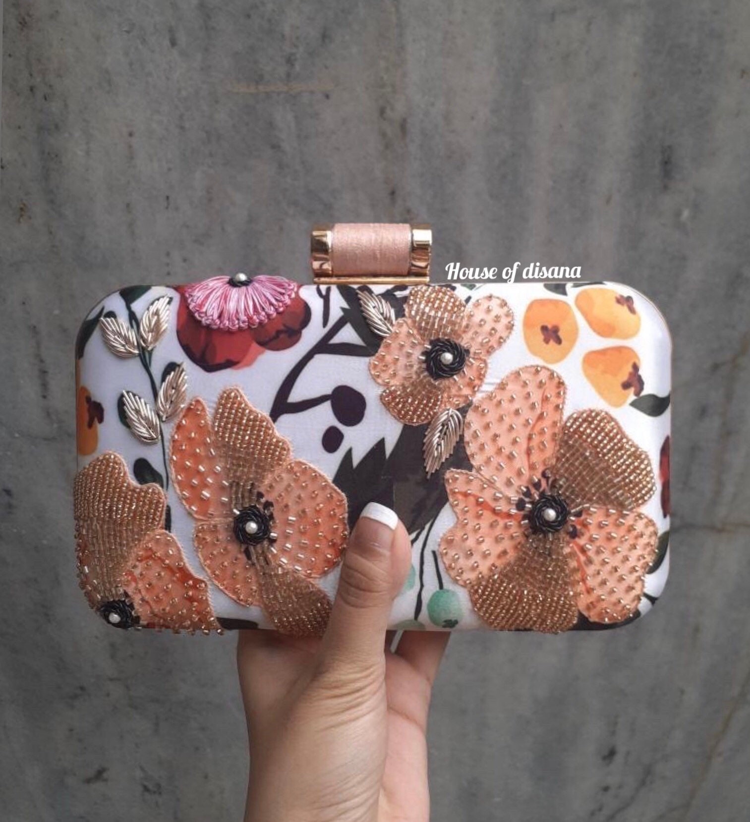Floral Embroidered Clutchprinted Clutchdesigner - Etsy