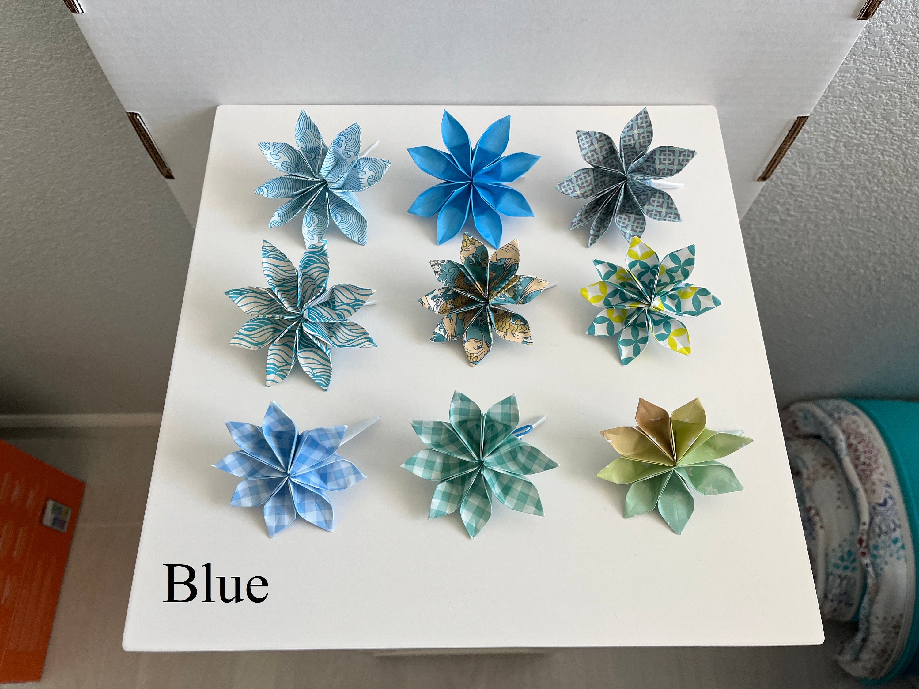 Six Assorted Origami Flowers for Gifts Decoration - Etsy