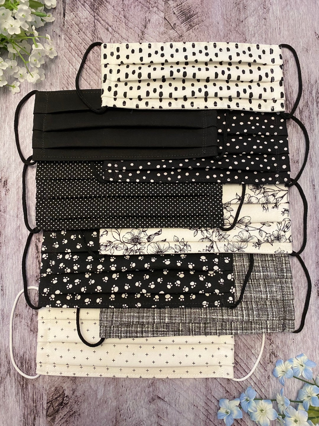 Face Mask Black and White for Small Face Petite Adult & Teens - Etsy