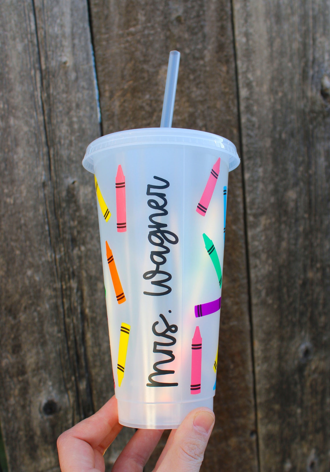 Personalized Color Changing Crayon Cold Cup - Teacher Gift - Etsy