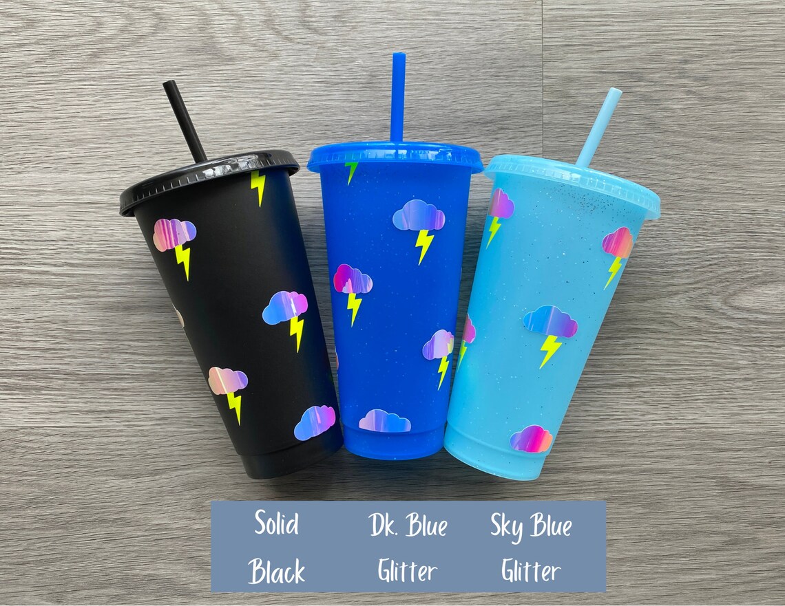 Lightning Clouds Cold Cup Personalized Gift | Etsy