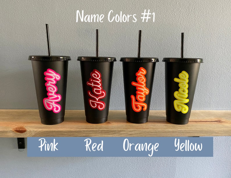 Neon Sign Cold Cup Personalized With Name | Etsy